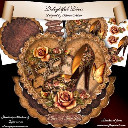 Delightful Diva Heart Shaped Scallop Wobble Card Mini-kit - CUP403539 ...