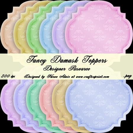 Fancy Damask Toppers - CUP406291_168 | Craftsuprint