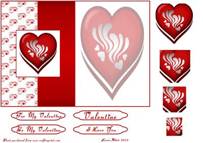 Heart Valentine Fold Back Card - CUP40824_168 | Craftsuprint