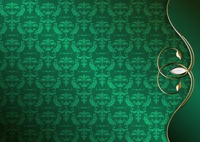 Swirl Bordered Damask in Green - CUP415408_168 | Craftsuprint