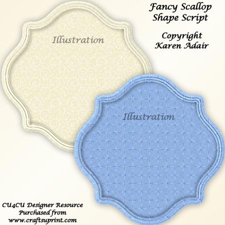 Fancy Scallop Shape Topper Psp Script - CUP421080_168 | Craftsuprint