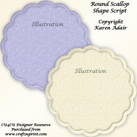Round Scallop Shape Topper Psp Script - CUP421095_168 | Craftsuprint