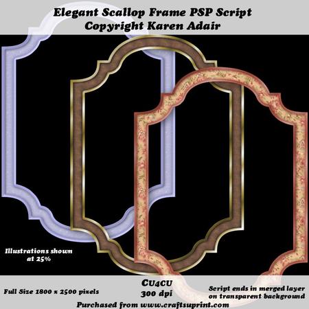 Elegant Scallop Frame Psp Script - CUP422821_168 | Craftsuprint