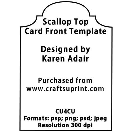 Scallop Top Card Front Template - CUP549458_168 | Craftsuprint