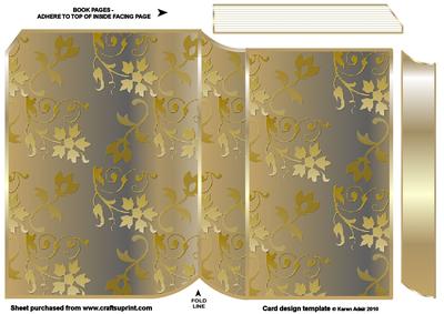 Gold Metallic Effect Floral Embossed New Book Shape Card - CUP56443_168 ...