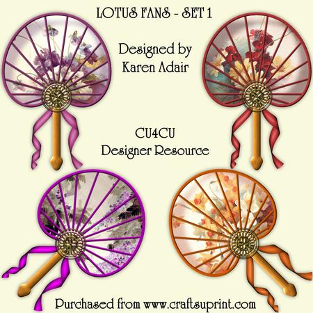 Lotus Fans - Set 1 - CUP600651_168 | Craftsuprint