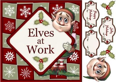 Elves at Work - 8" Square Card Front with Step by Step - CUP651544_168 ...