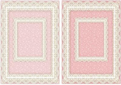 Lace Frame A5 Card Bases - Floral 2 - CUP74251_168 | Craftsuprint