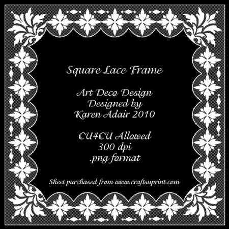 Art Deco Square Lace Frame Digital Embellishment - CUP74599_168 ...