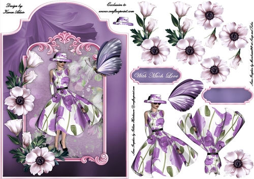 Floral Fancy Screen Shaped Card Front with Step by Step - CUP764787_168 ...