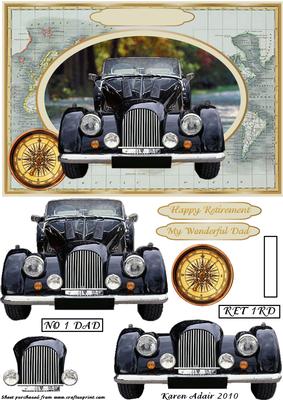 Vintage Car Step by Step Card Front - CUP88654_168 | Craftsuprint
