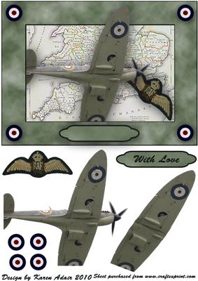 Spitfire 3D Step by Step Card Front - CUP90835_168 | Craftsuprint