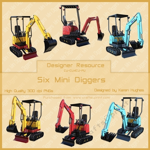 Construction Mini Diggers - CUP1114592_831 | Craftsuprint