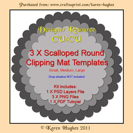 Three Round Scalloped Card Template Mats - CUP204998_831 | Craftsuprint