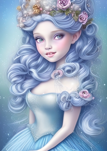 Adorable Fairytale Princess In Blue A4 Background - CUP1189201_796 ...