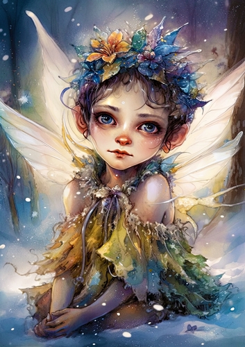 Whimsical Woodland Fairy Olive Elfrost A4 Vintage Style Fairycore ...