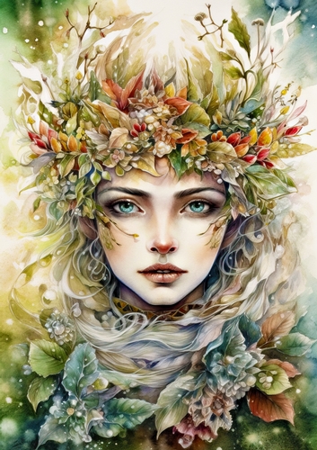 Woodland Fae Fantasy Fairy Illustration • Vintage Watercolor Style ...