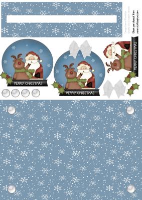 Santa Christmas Snow Globe Slider Card - CUP145064_796 | Craftsuprint