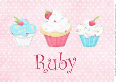 Ruby Cupcake Personalised Childrens Name Picture - CUP304488_796 ...
