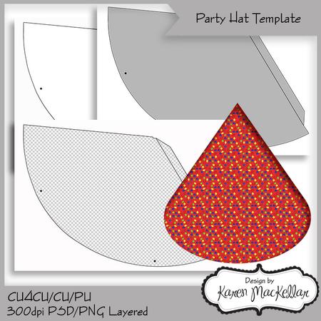 Cu4cu Party Hat Template 300dpi Printable A - CUP522693_796 | Craftsuprint