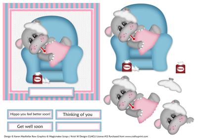 Hippo You Feel Better Soon Get Well Quick Card - CUP612401_796 ...