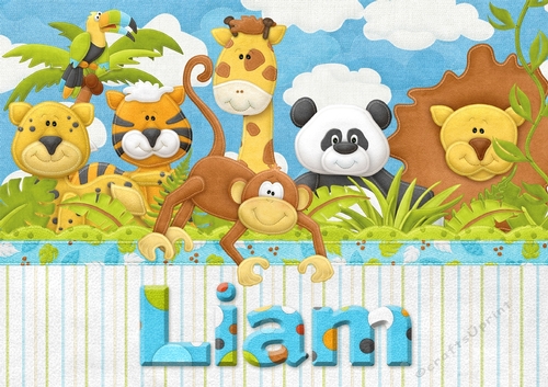 Liam Jungle Animals Personalised Childrens Name Picture - CUP713995_796 ...