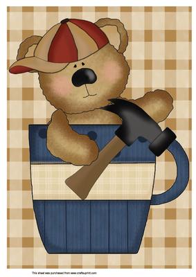 A4 Hammer Bear in a Mug - CUP62204_412 | Craftsuprint