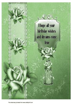 A4 Green Birthday Wishes - CUP69457_412 | Craftsuprint