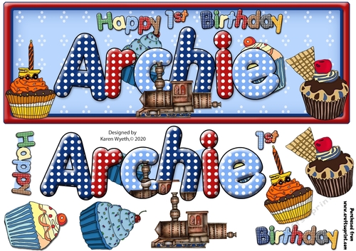 Happy 1st Birthday Archie - CUP1025914_1056 | Craftsuprint