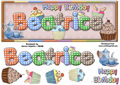 Happy Birthday Beatrice DL - CUP1068060_1056 | Craftsuprint