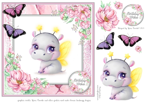 Pretty in Bloom Fairy Hippo - CUP1214195_1056 | Craftsuprint