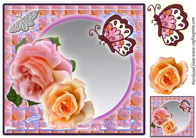 Flutterby Roses Quick Card - CUP222587_1056 | Craftsuprint