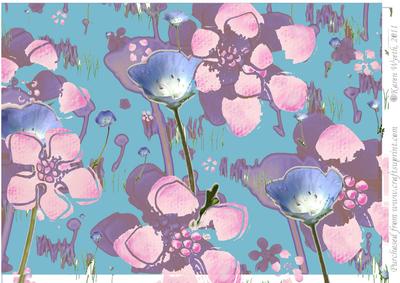 Pretty Blue Flower Paper - CUP228610_1056 | Craftsuprint