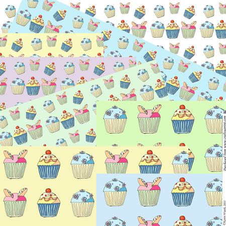 Enjoy Cupcakes Scrapbooking Paper Set - CUP229942_1056 | Craftsuprint