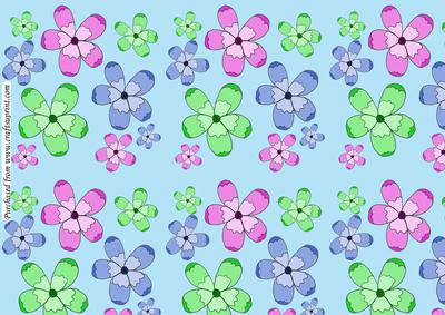 Cute Blue Flower Paper - CUP230243_1056 | Craftsuprint