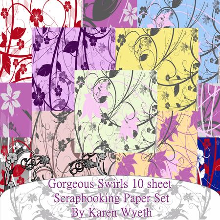 Gorgeous Swirls Scrapbooking Paper Set - CUP243435_1056 | Craftsuprint