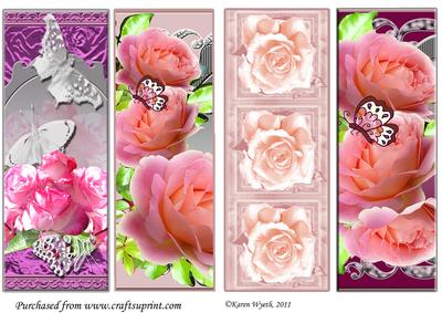Flutterby Roses Bookmark Set - CUP248729_1056 | Craftsuprint