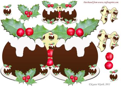 Christmas Pudding Shaped Quick Card - CUP265475_1056 | Craftsuprint