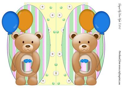 Birthday Bear Shaped Quick Card - CUP329672_1056 | Craftsuprint