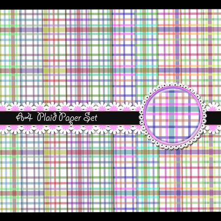 A4 Plaid Paper Set - CUP340808_1056 | Craftsuprint