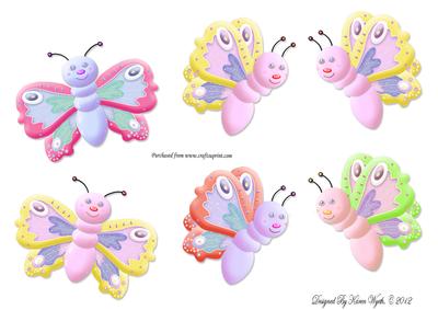Flutter Butterflies Set 2 - CUP346419_1056 | Craftsuprint