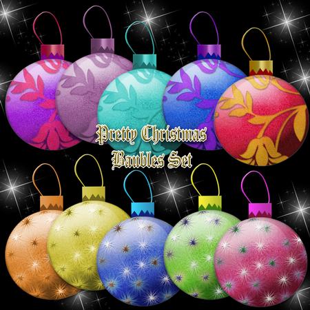 Pretty Christmas Baubles Set - CUP346849_1056 | Craftsuprint