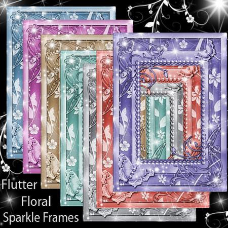 Flutter Floral Sparkle Frames - CUP352946_1056 | Craftsuprint