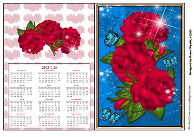 Sparkle Rose Calender Card - CUP372662_1056 | Craftsuprint