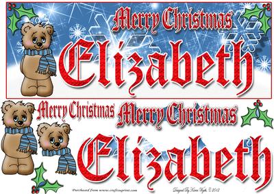 Merry Christmas Elizabeth - CUP376626_1056 | Craftsuprint