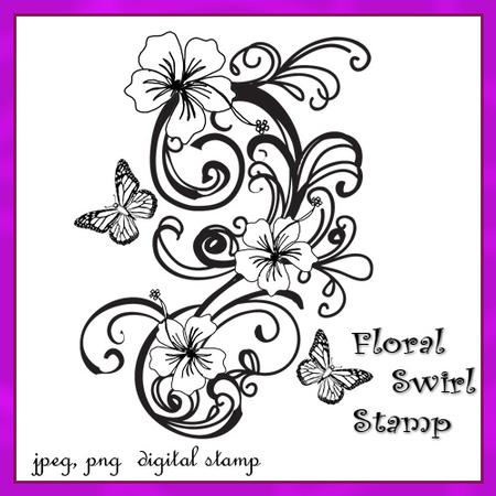 Floral Swirl Stamp - CUP398513_1056 | Craftsuprint