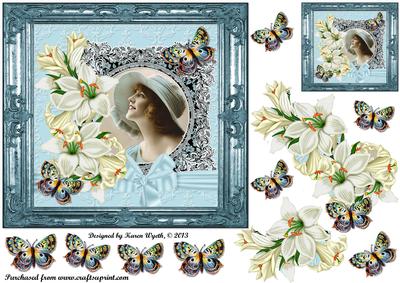 Vintage Lady Floral Topper - CUP427693_1056 | Craftsuprint