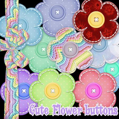 Cute Flower Buttons - CUP430668_1056 | Craftsuprint