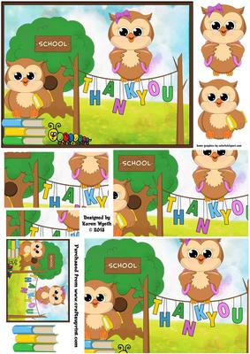 Owl Thank You Pyramid - CUP440985_1056 | Craftsuprint