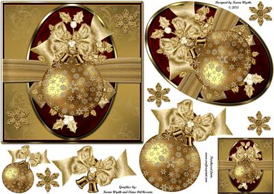 Pretty Golden Bauble Topper - CUP473754_1056 | Craftsuprint